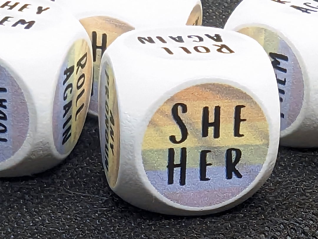 Pronoun Cube - Gender Fluid Pronoun Dice - Etsy