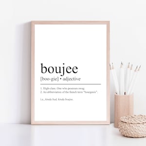 Boujee Definition Print Typography Print Funny Print Home - Etsy