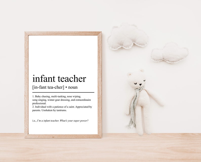 Infant Teacher Definition Print, Typography Print, Funny Print, Daycare ...