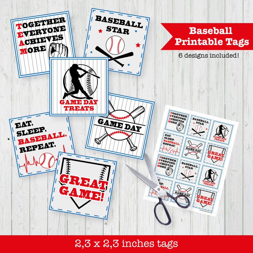 Baseball Snack Printable Tags - Game Day Snack Sports - T-ball and ...