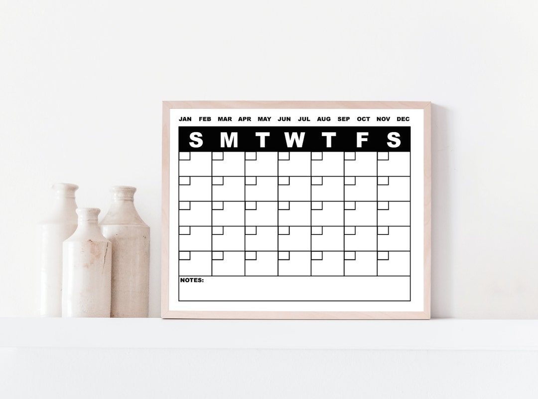 Reusable Printable Calendar, Fill in Monthly Planner, Printable Planner ...