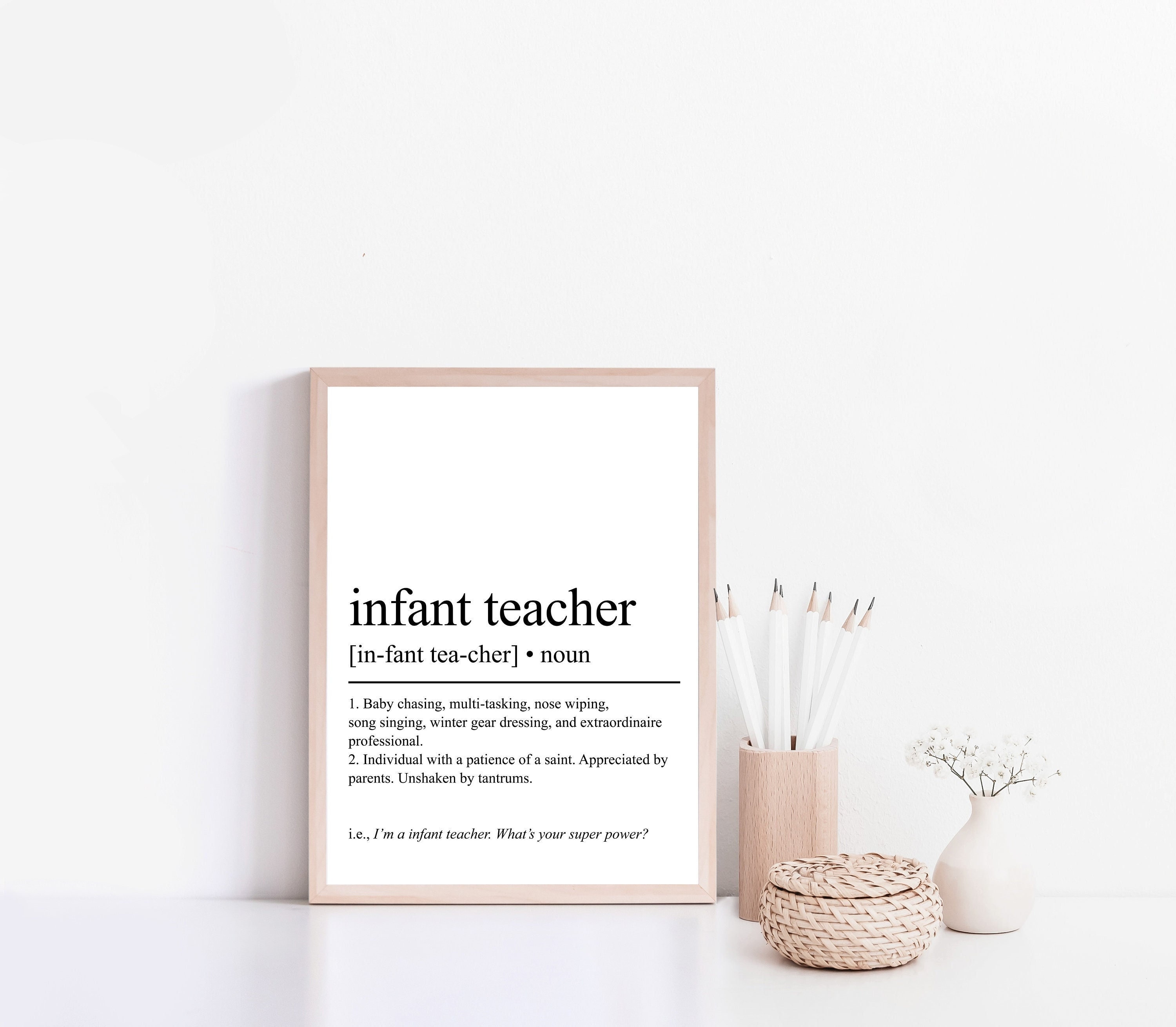 Infant Teacher Definition Print, Typography Print, Funny Print, Daycare ...