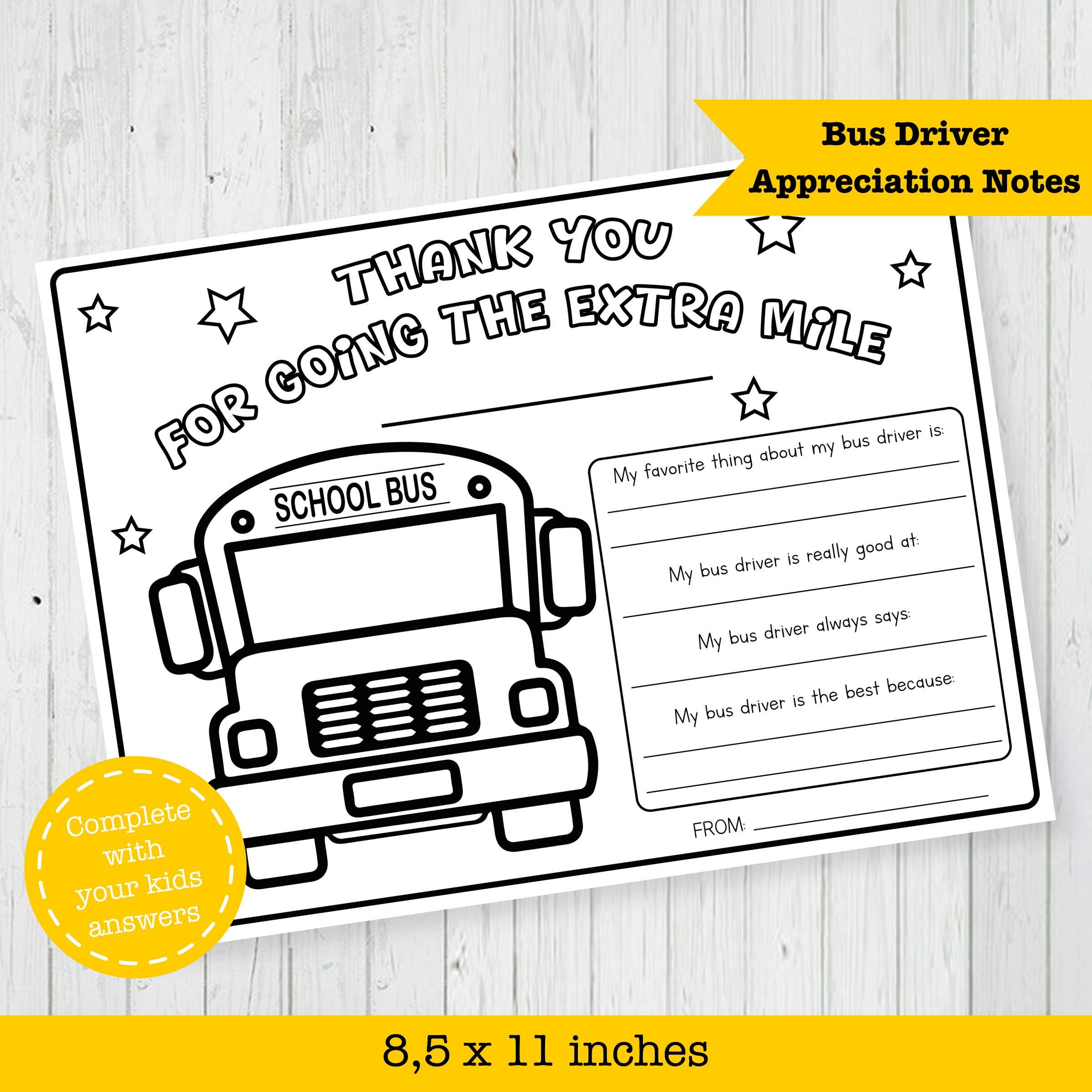 Bus Driver Appreciation - Bus Driver Thank You Note, Bus Driver ...