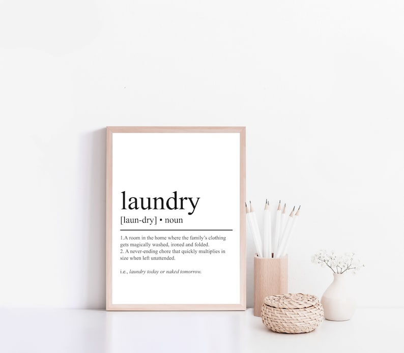 LAUNDRY Definition Print, Typography Print, Funny Print, Laundryroom ...
