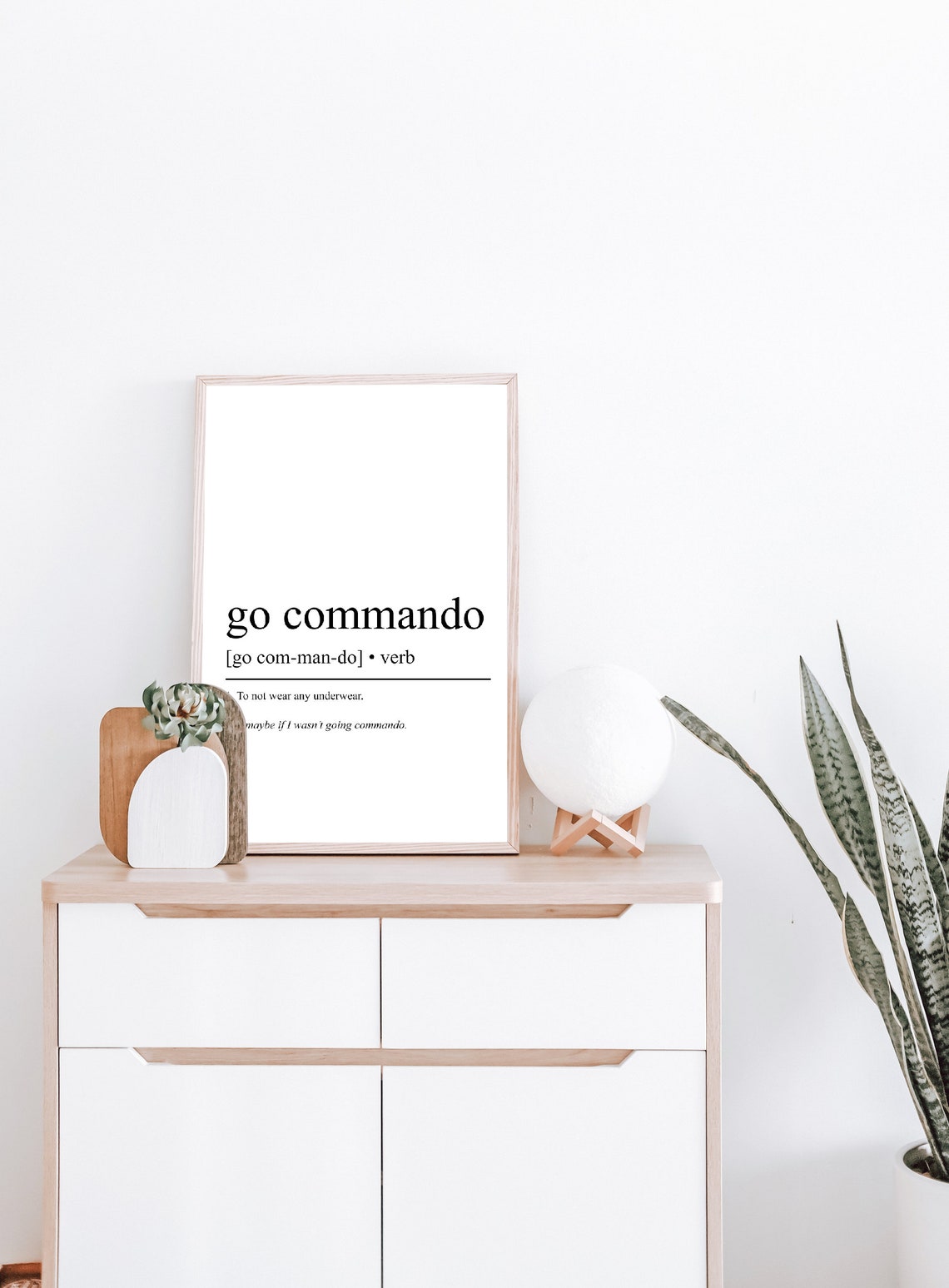 GO COMMANDO Definition Print Typography Print Funny Print - Etsy