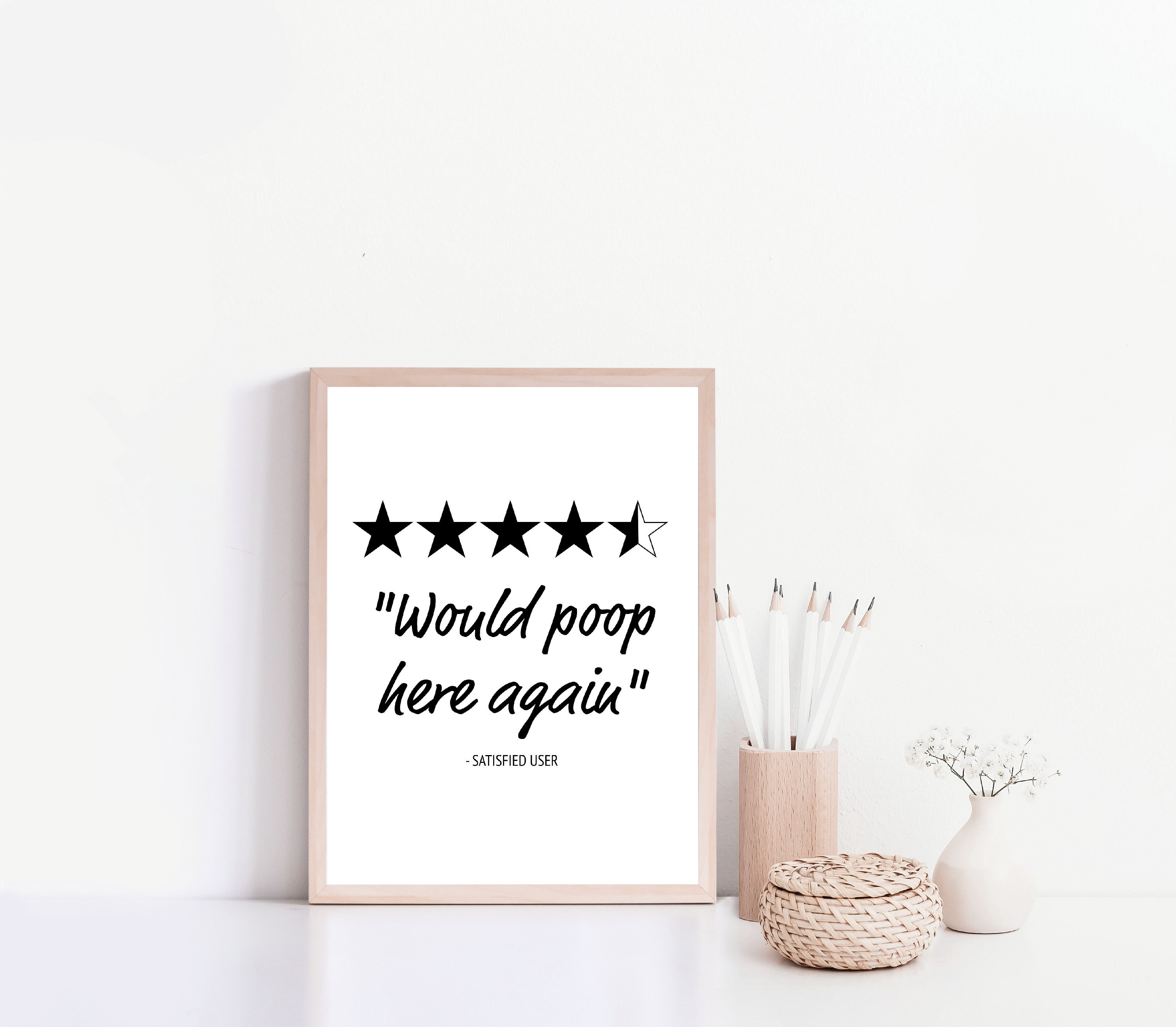 Review Poop Print, Wall Bathroom Decor, Bathroom Funny Art, Printable ...
