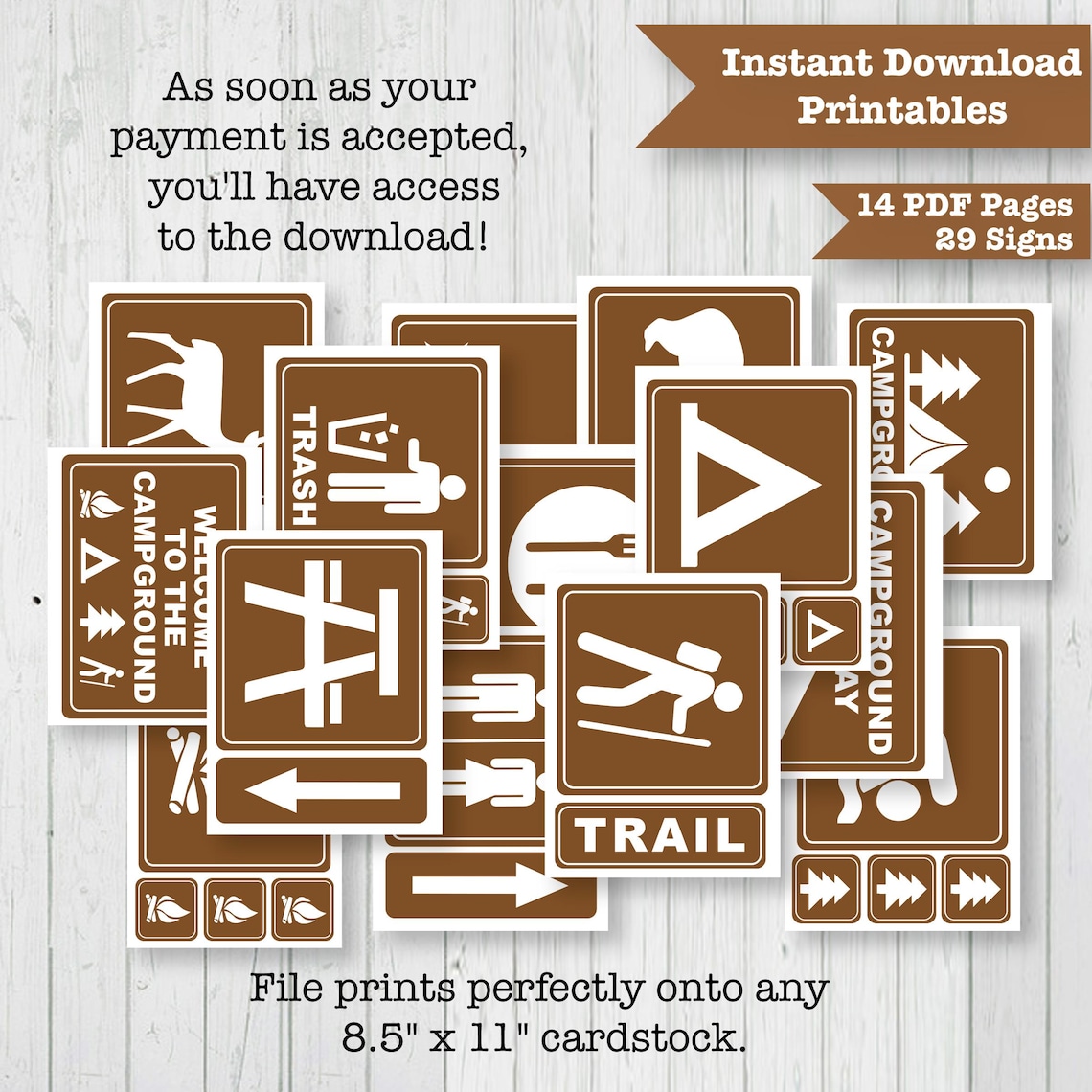 Camping Signs, Camping Party Printable Signs - Campground Party Theme ...
