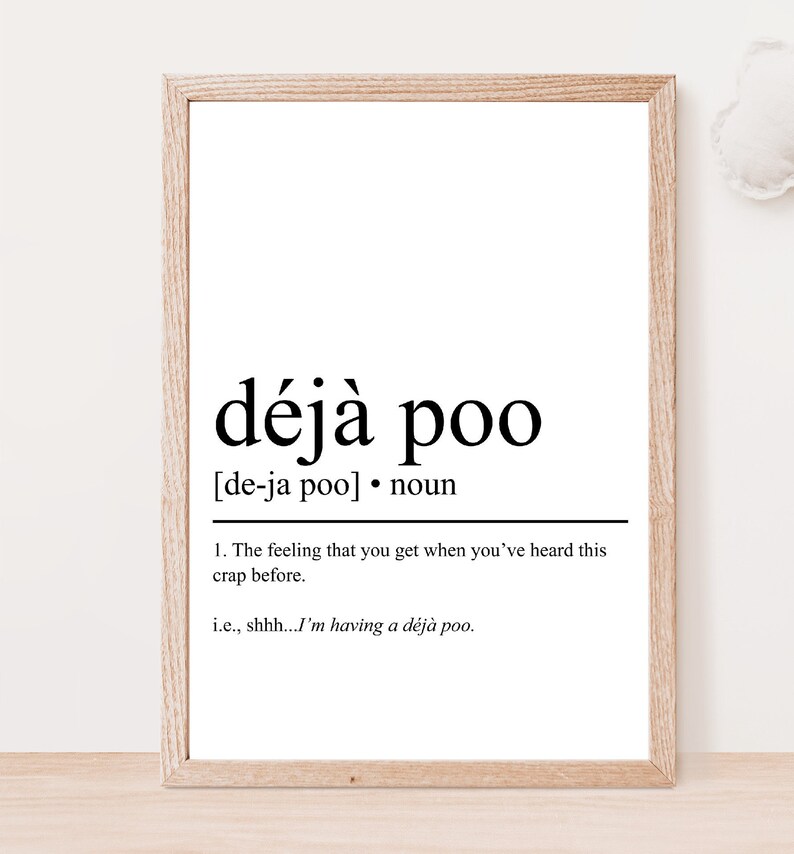 DEJA POO Print Printable Wall Decor Typography Poster Black - Etsy
