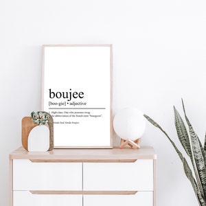 Boujee Definition Print, Typography Print, Funny Print, Home Print ...