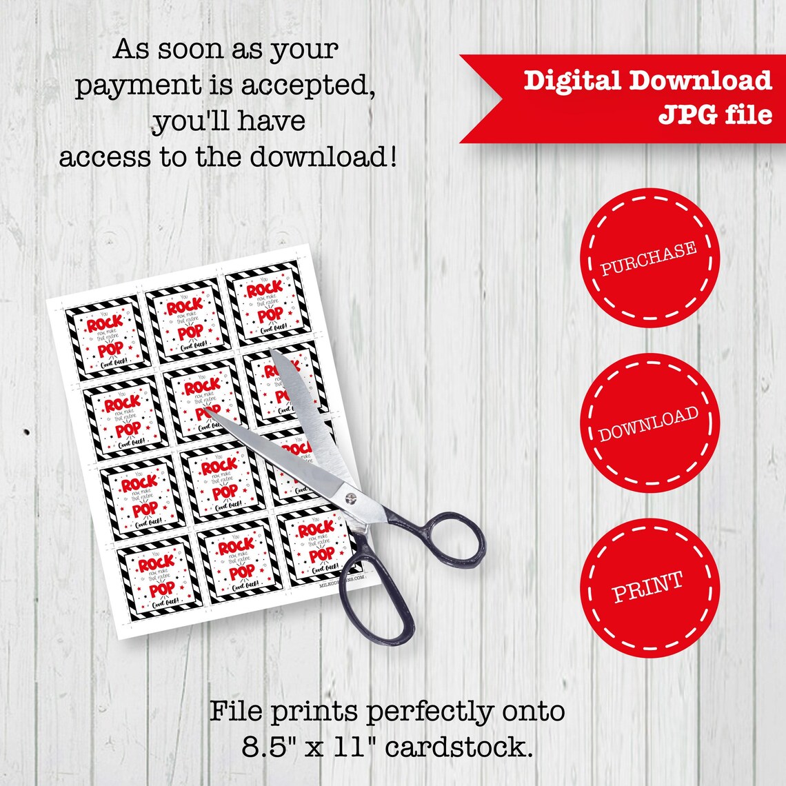 You Rock, Now Make That Routine Pop Printable Tags - Etsy
