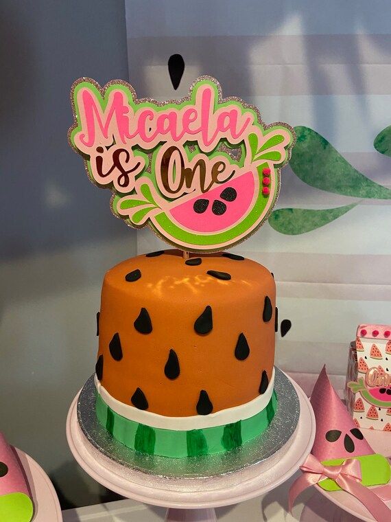 One in a Melon Cake Topper-watermelon Cake Topper/ Watermelon | Etsy