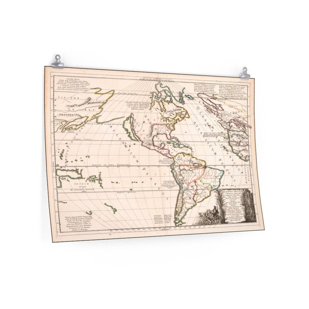 Photography Visual Arts Vintage map Old map 1600-1800 Of United States ...