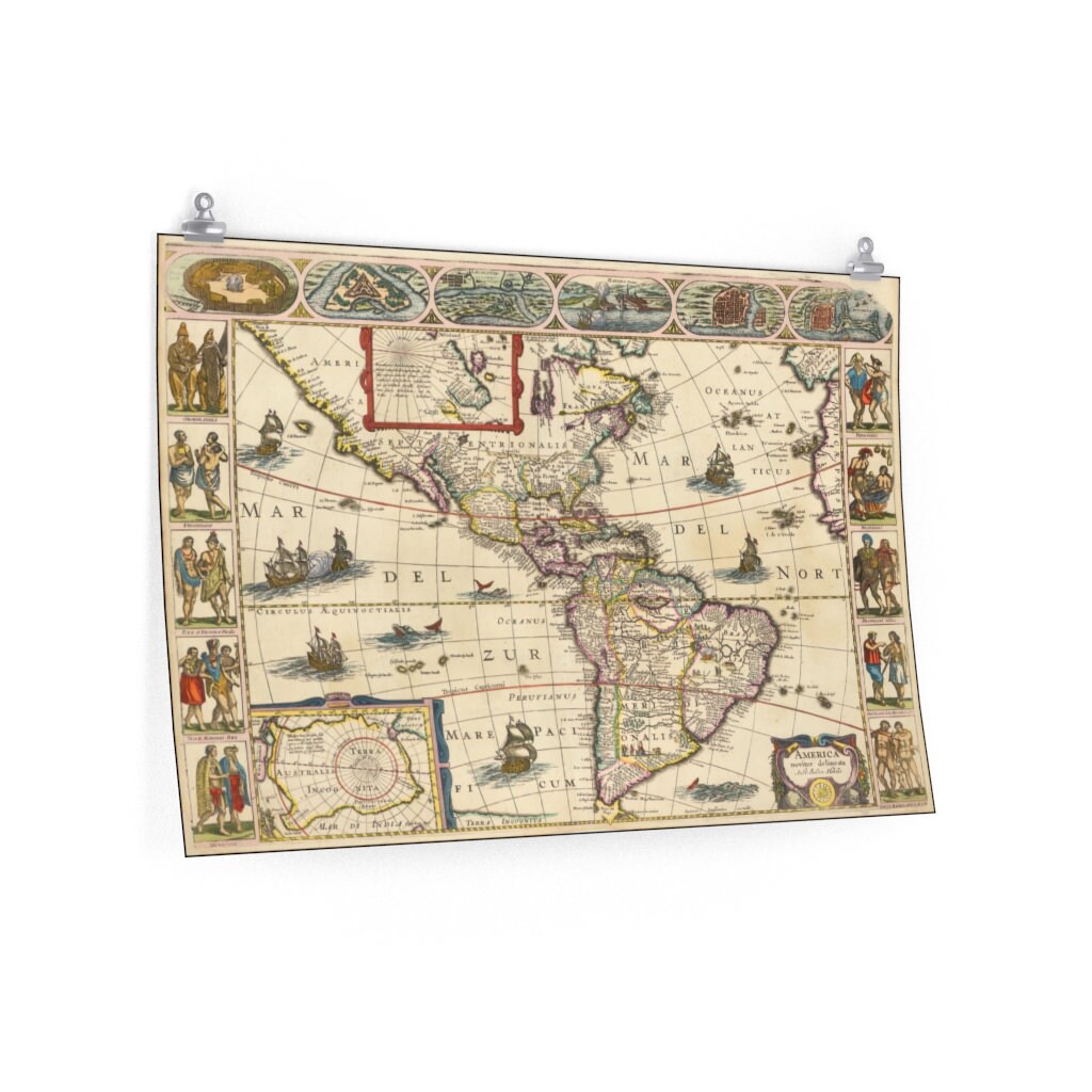 Photography Visual Arts Vintage map Old map 1600-1800 Of United States ...