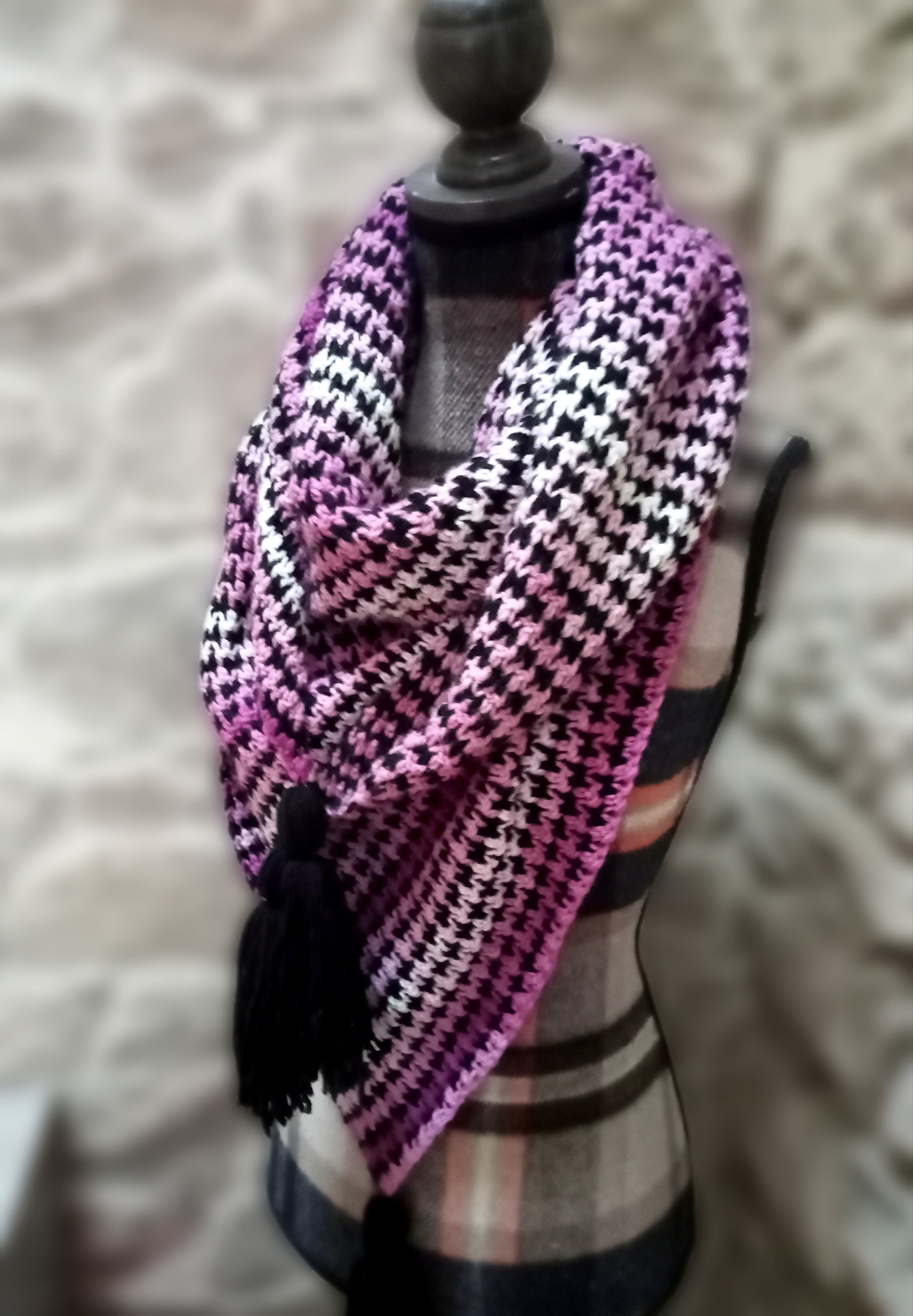 Large Shawl, Houndstooth Stitch - Etsy