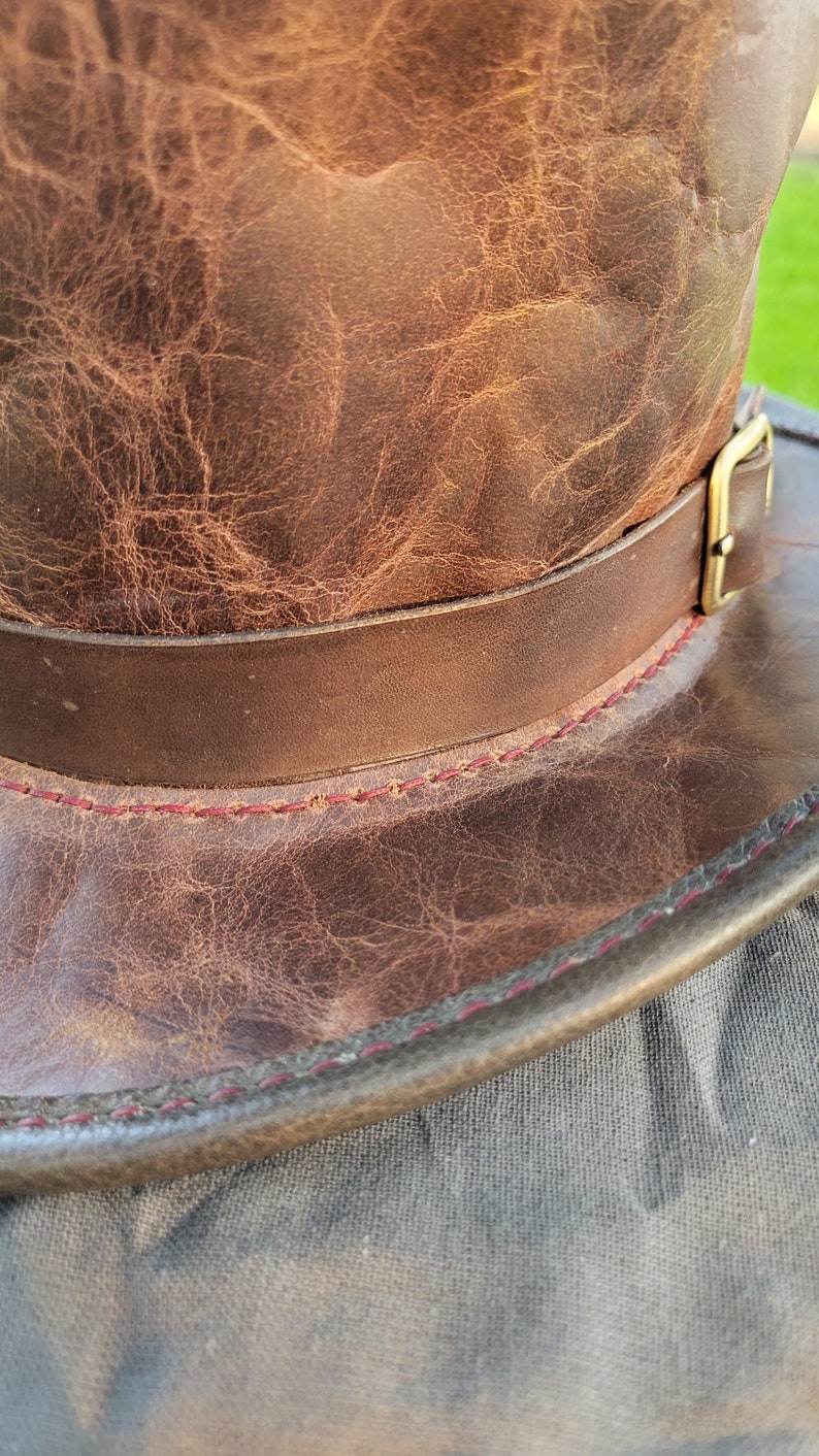 Handmade Distressed Leather Top Hat Western Steampunk - Etsy