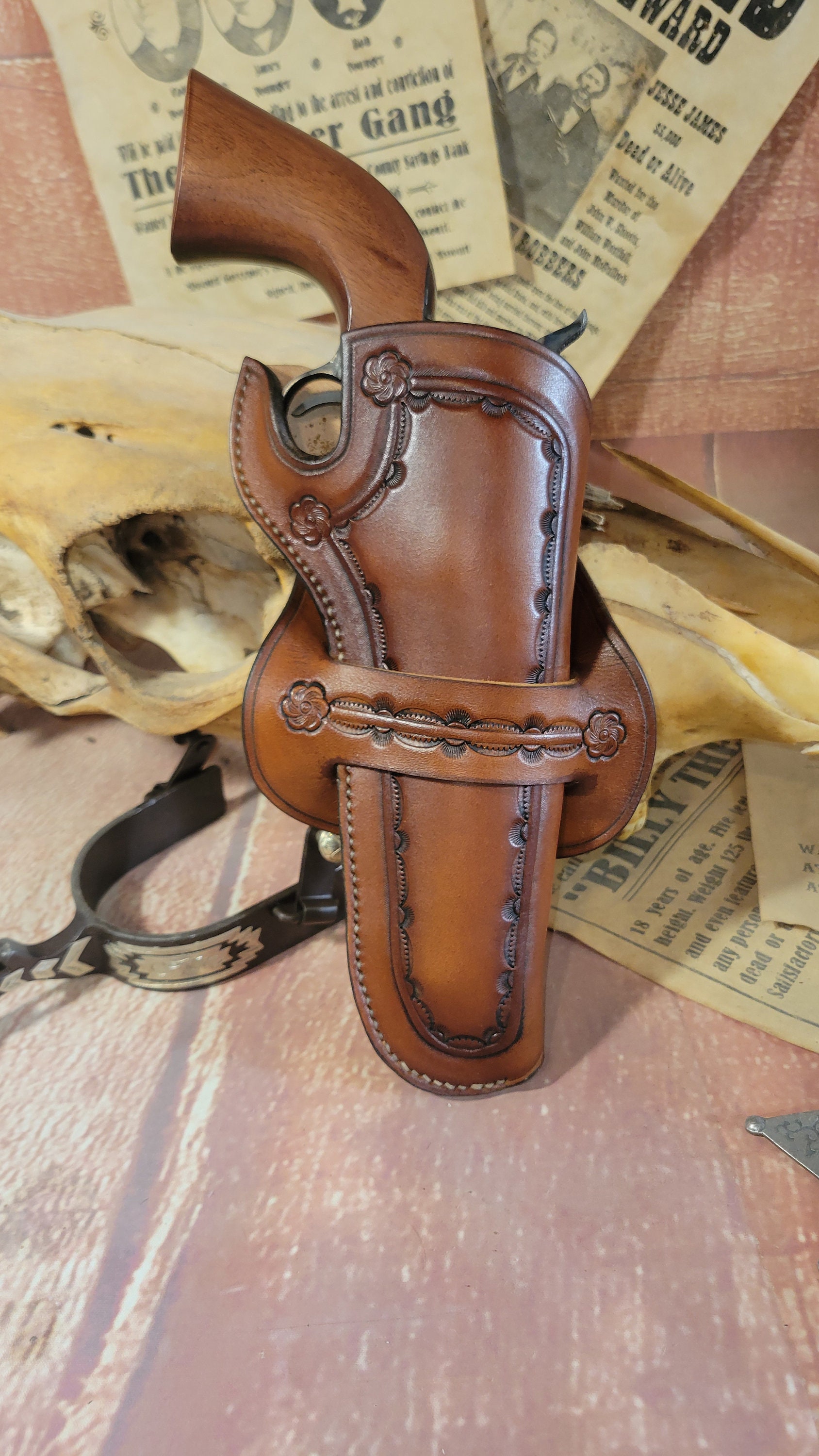 Handmade, Hand Tooled, Western, Leather Holster for 1873 Colt ...