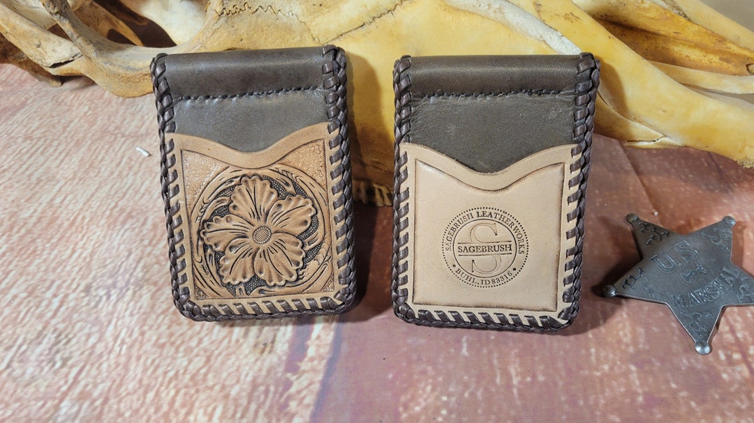 Handmade, Hand Stitched, Laced Edge, Western, Money Clipper Wallet ...