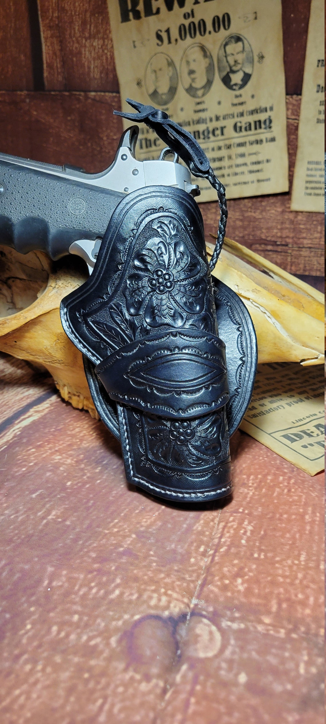 3:10 to Yuma, Handmade, Leather 1911 Hand of God Holster, .45 Western ...
