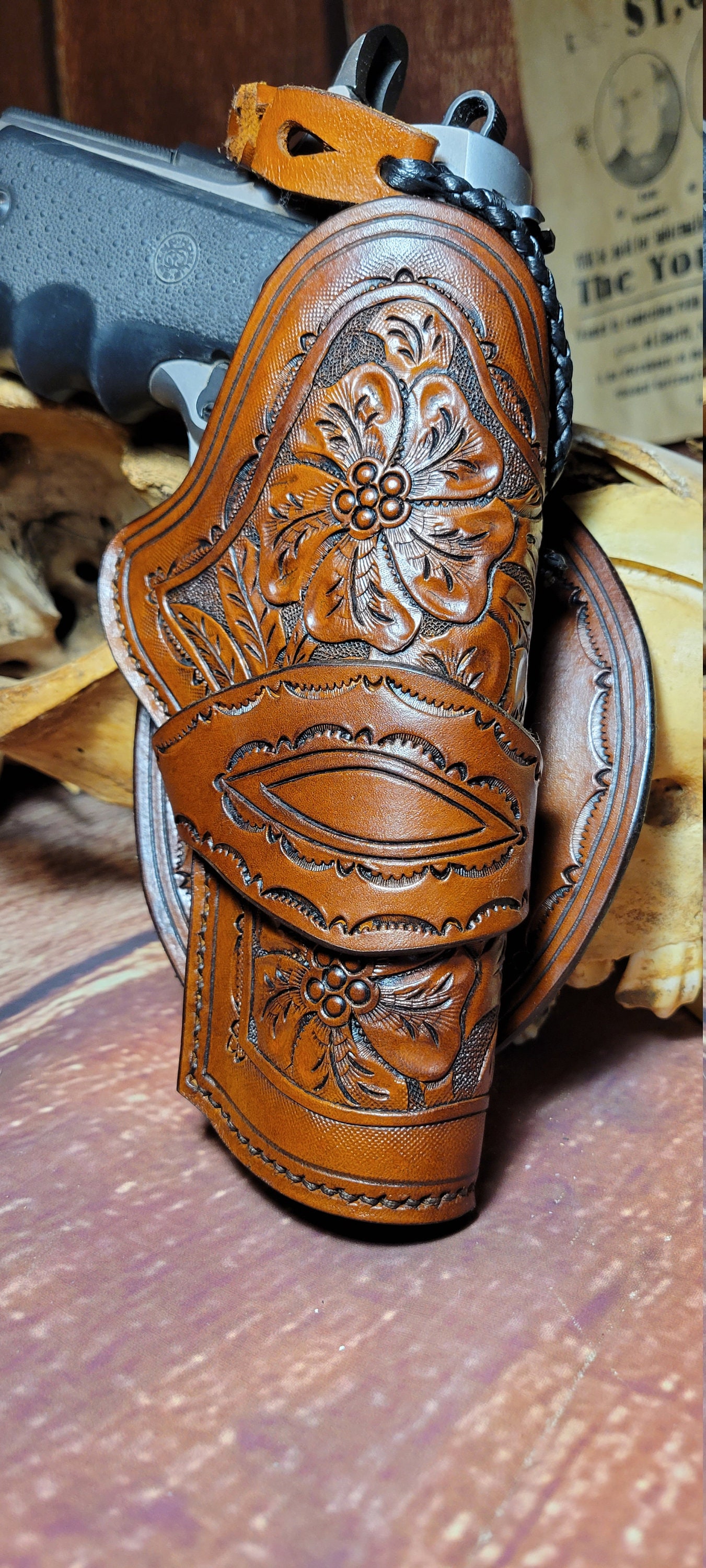 3:10 to Yuma, Handmade, Leather 1911 Hand of God Holster, .45 Western ...