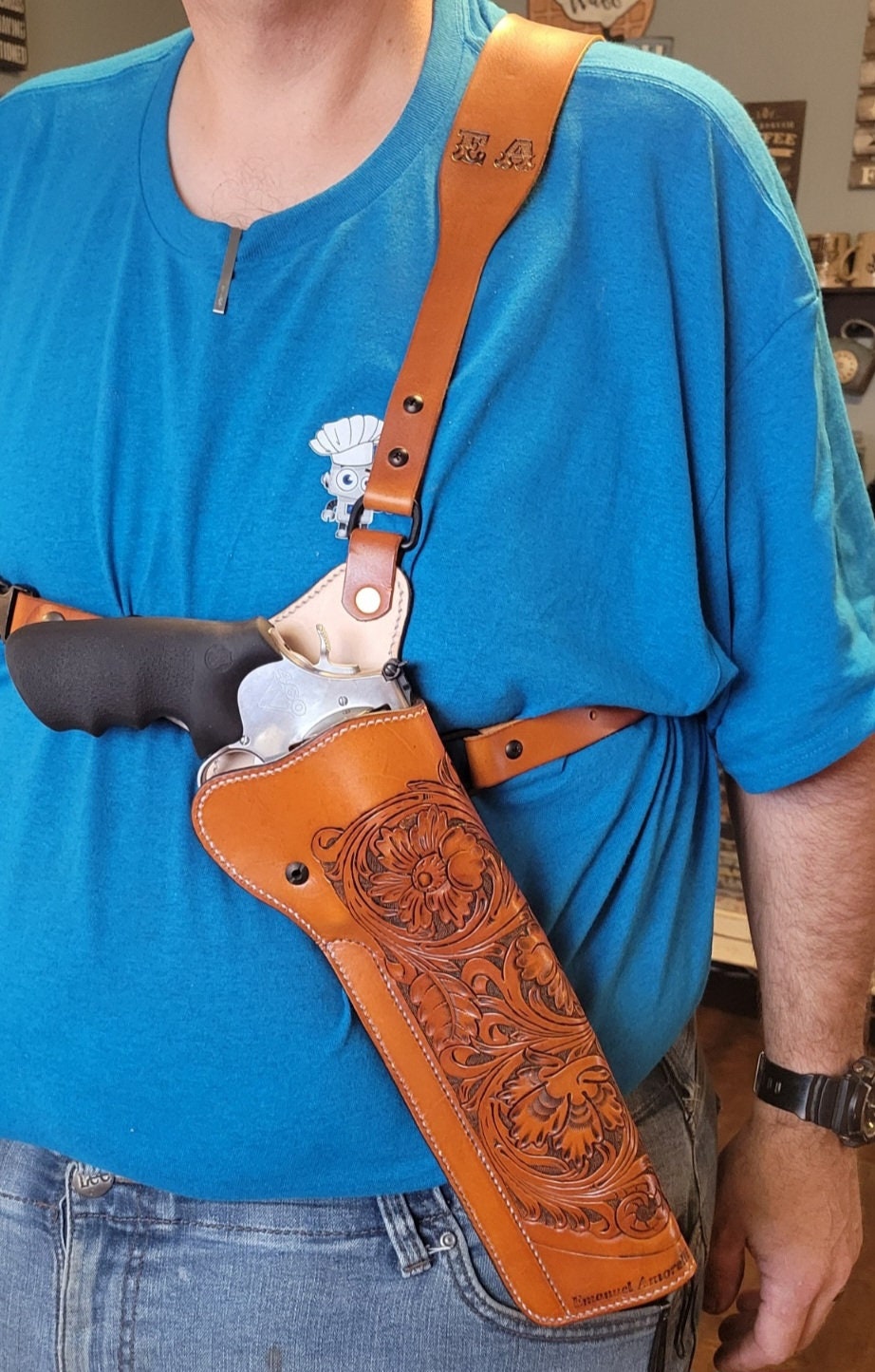 Handmade Leather Chest Holster, Hunting, Alaska Rig, Kodiak Rig ...