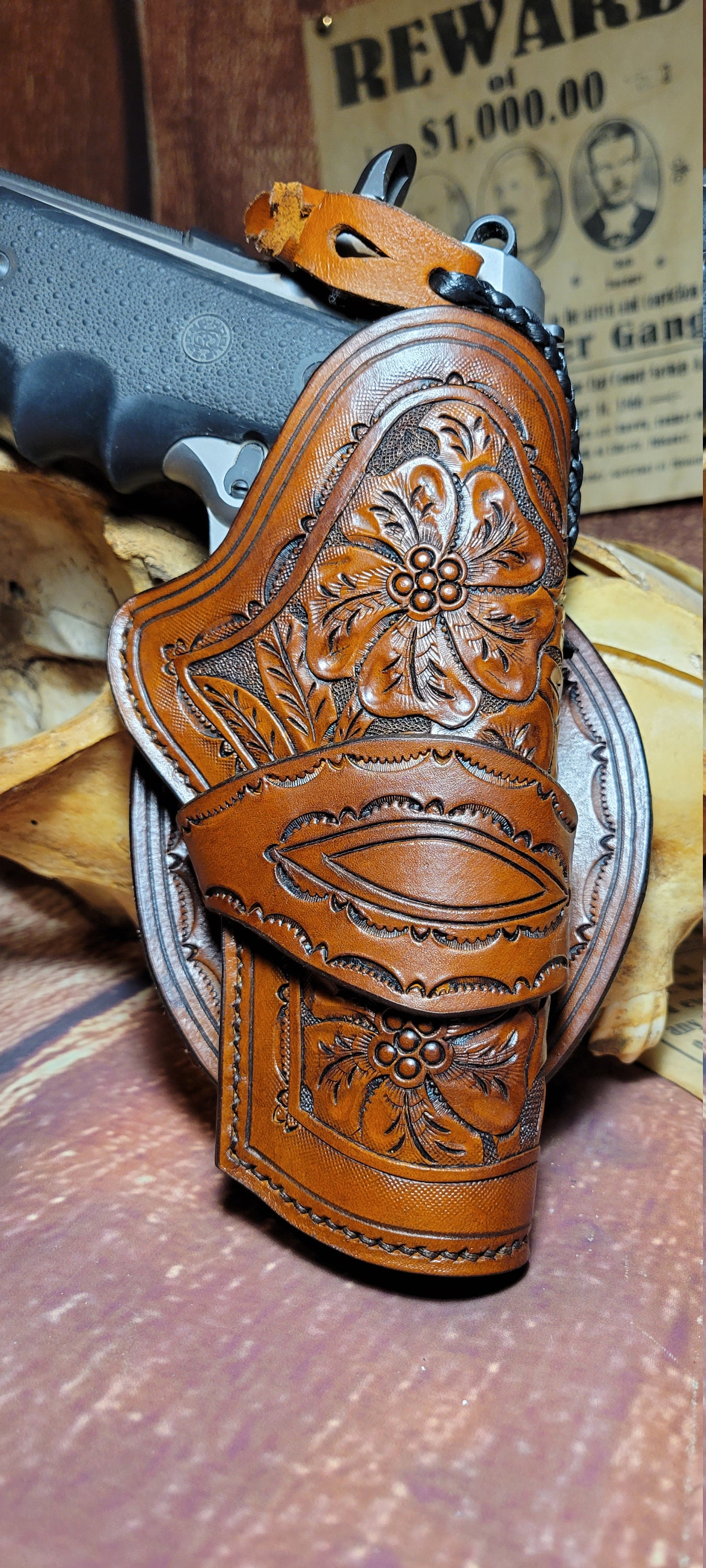 3:10 to Yuma, Handmade, Leather 1911 Hand of God Holster, .45 Western ...
