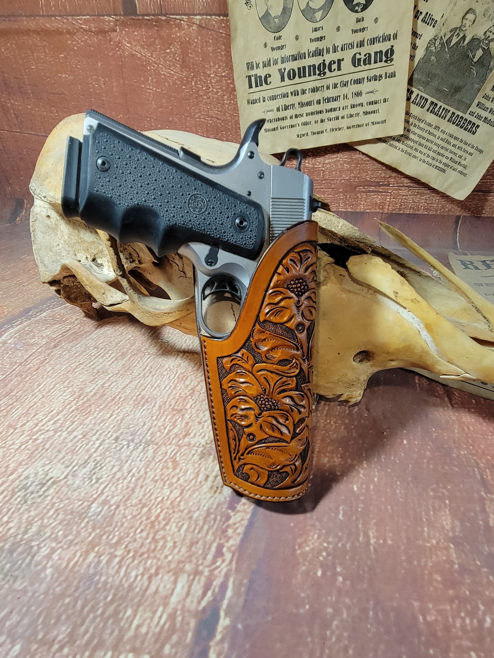 Handmade Leather Holster, Tom Threepersons Style, 1911, Quickdraw, Hand ...