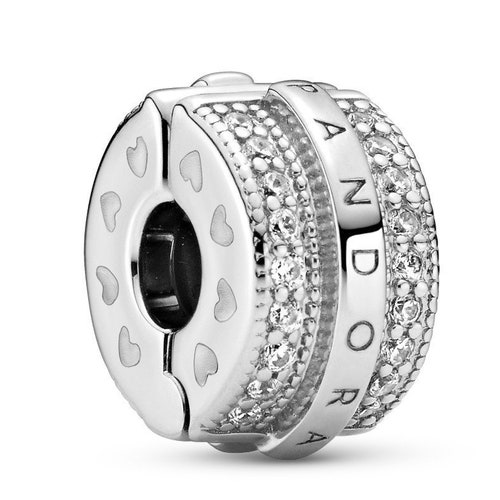 2017 NEW 100% 925 Silver Radiant Hearts Clip Charm Bead With | Etsy