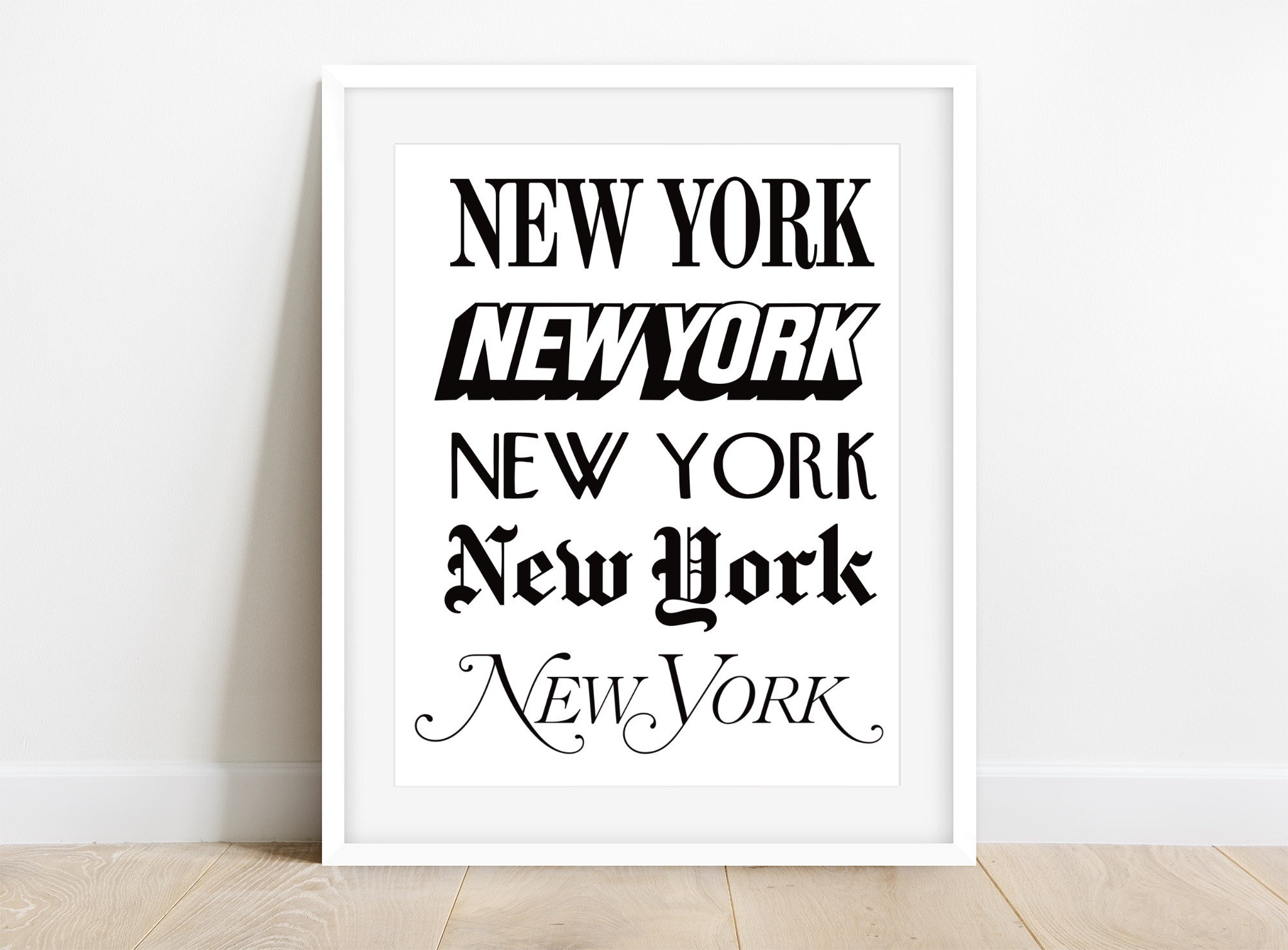 New York Typography Newspaper Print - Etsy