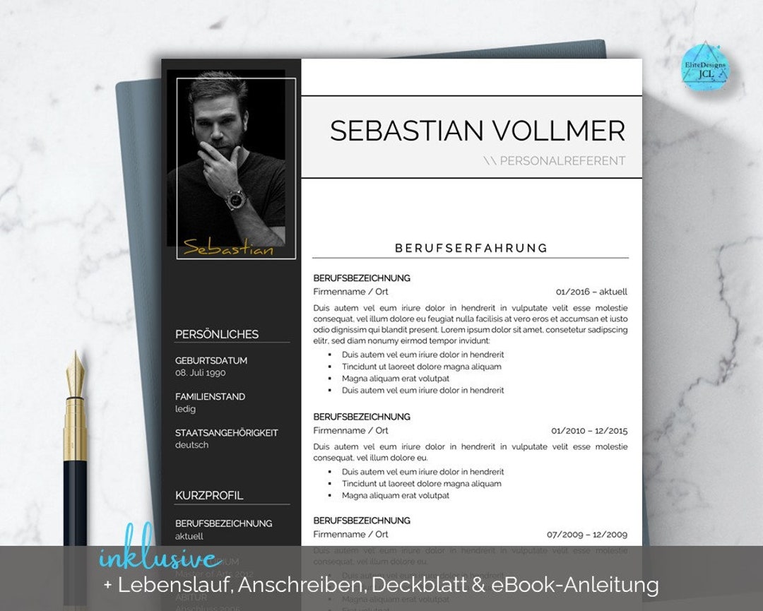 Application Template German CV Template CV Template Word Pages ...