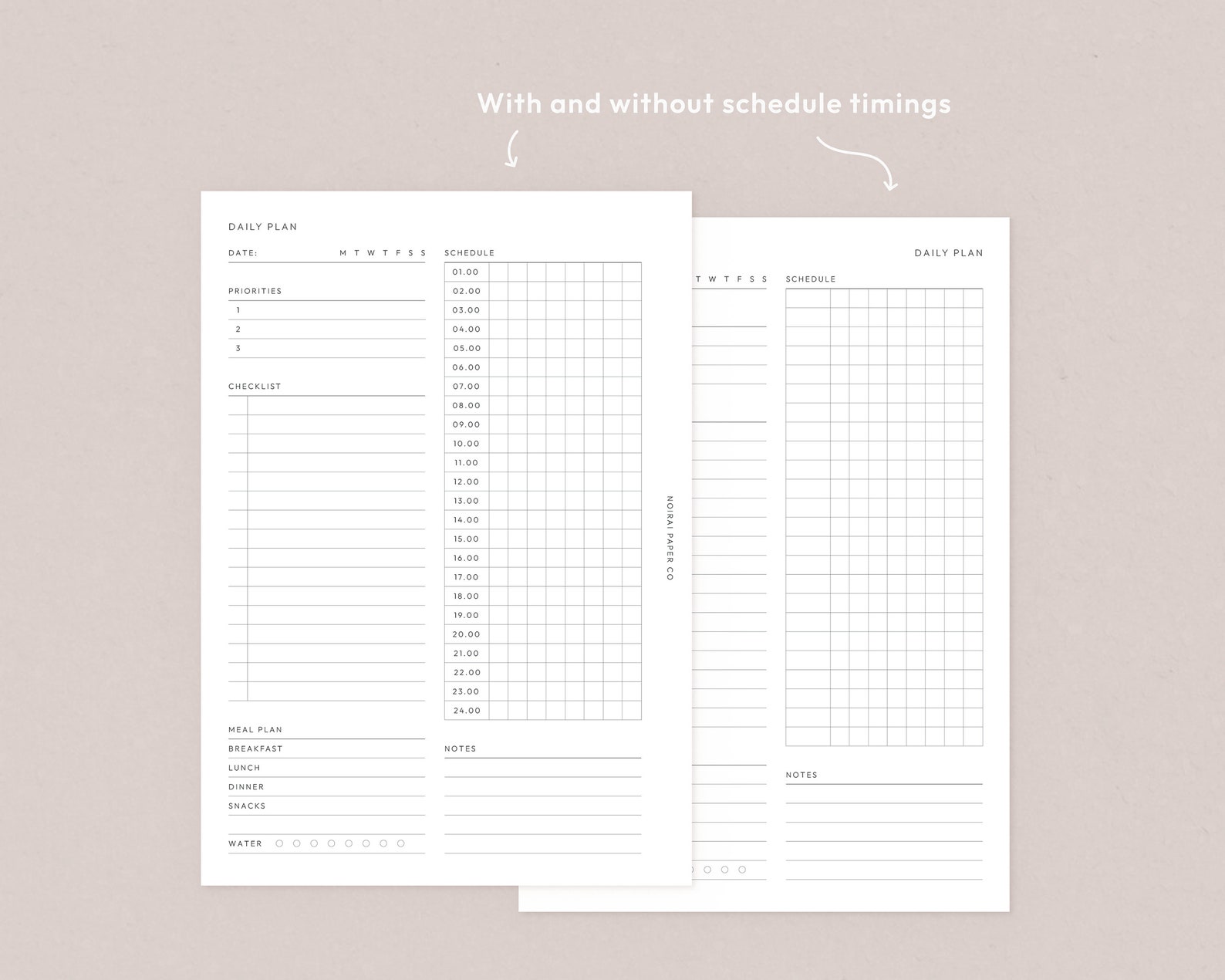 Daily Planner Schedule Grid Printable and Digital A4 & A5 PDF Files 4 ...