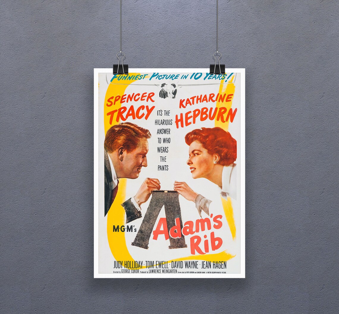 Adam's Rib 1949 Poster American Romantic Comedy Film Wall Decor Print ...