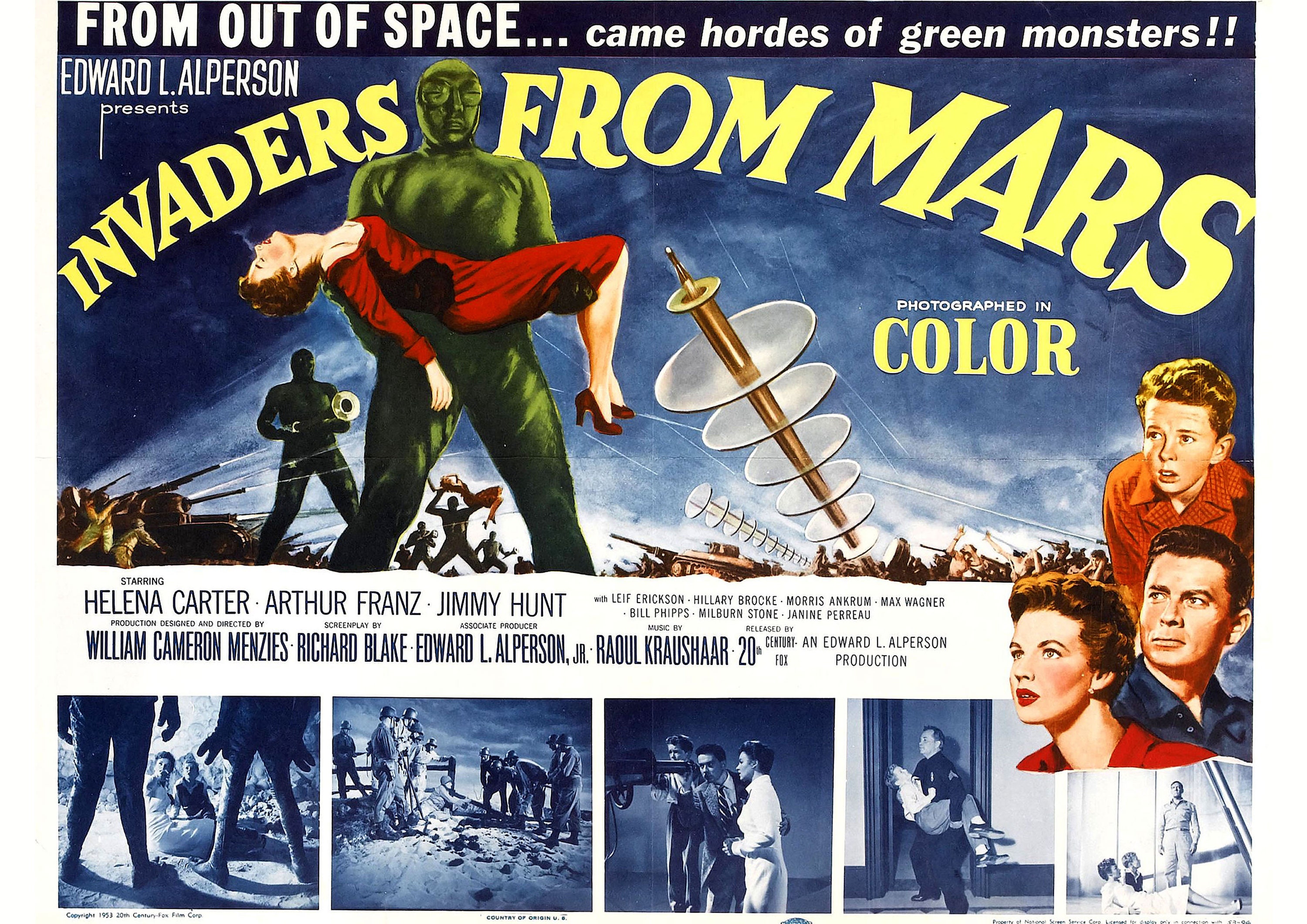Invaders From Mars (1953) Poster American Supercinecolor Science ...