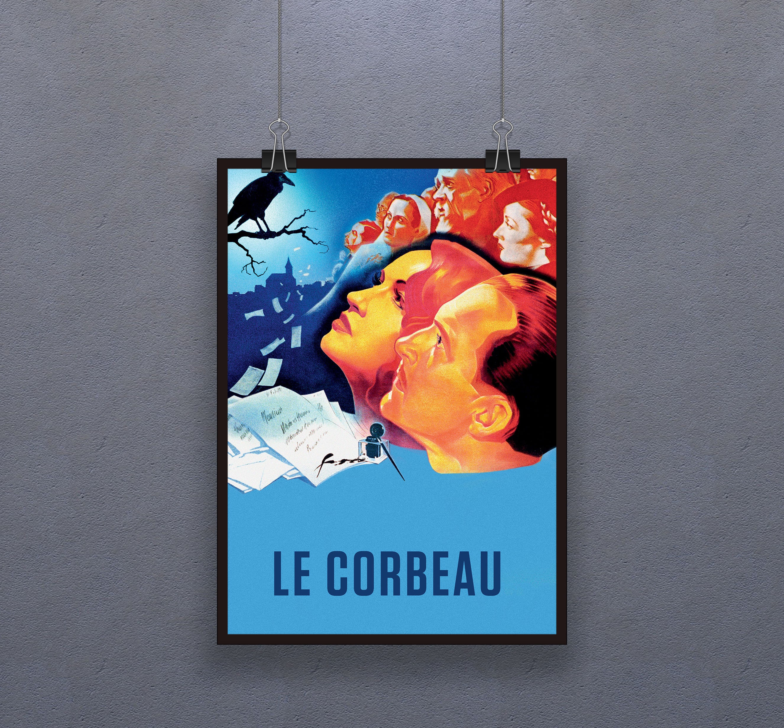 Le Corbeau (1943) Poster the Raven French Film Decor Art Pierre Fresnay ...