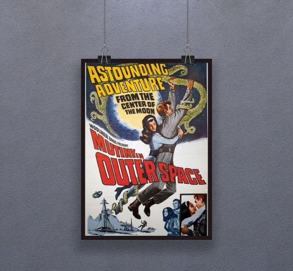 Mutiny in Outer Space 1965 Poster Black-and-white | Etsy