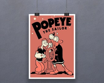 Popeye Classic Poster Cartoon Movie Comic Strip Print Art Gift - Etsy