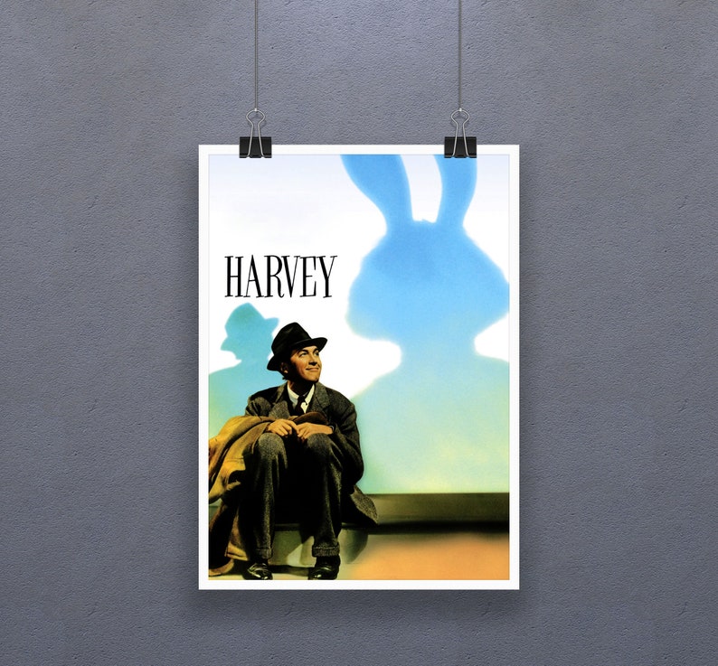 Harvey 1951 Poster Classic Movie Retro James Stewart Cinema - Etsy