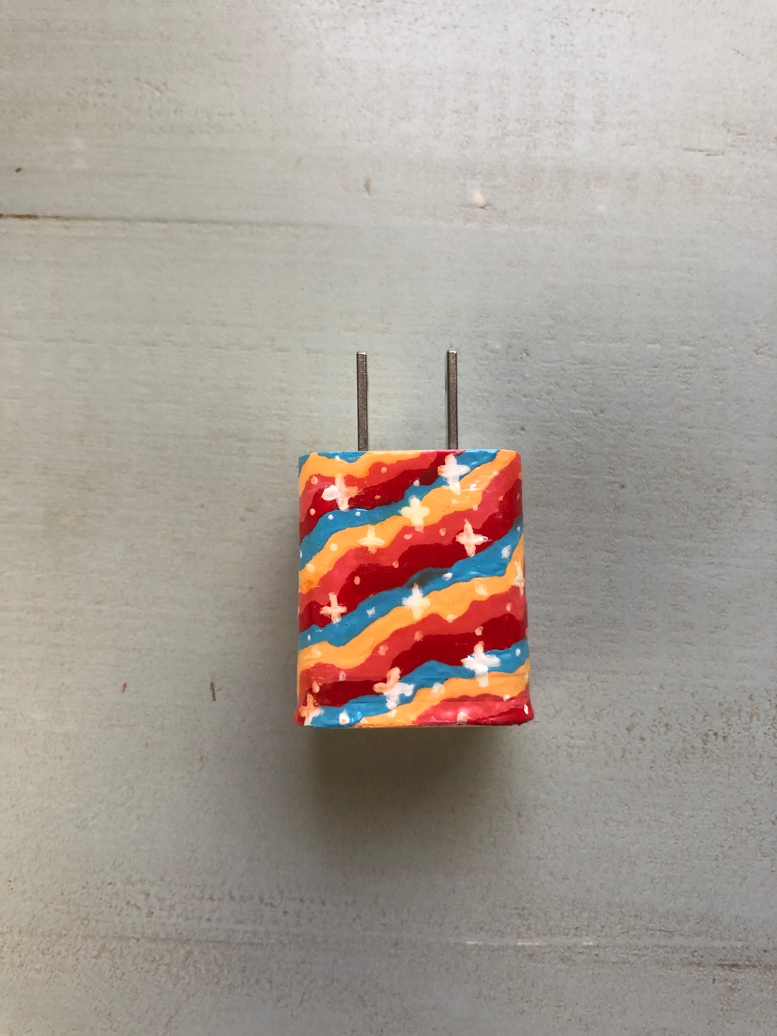 Painted Charger - Retro Pattern - Etsy