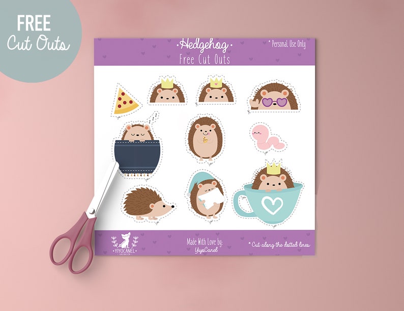 Hedgehog Digital Paper FREE Hedgehog Cut Out Sheet Hedgehog - Etsy