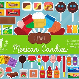 Mexican Candy Clipart, Digital Paper Kit (PNG, JPG, Cutout) - Etsy