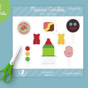 Mexican Candy Clipart, Mexican Candy Digital Paper, FREE Cutout Sheet ...