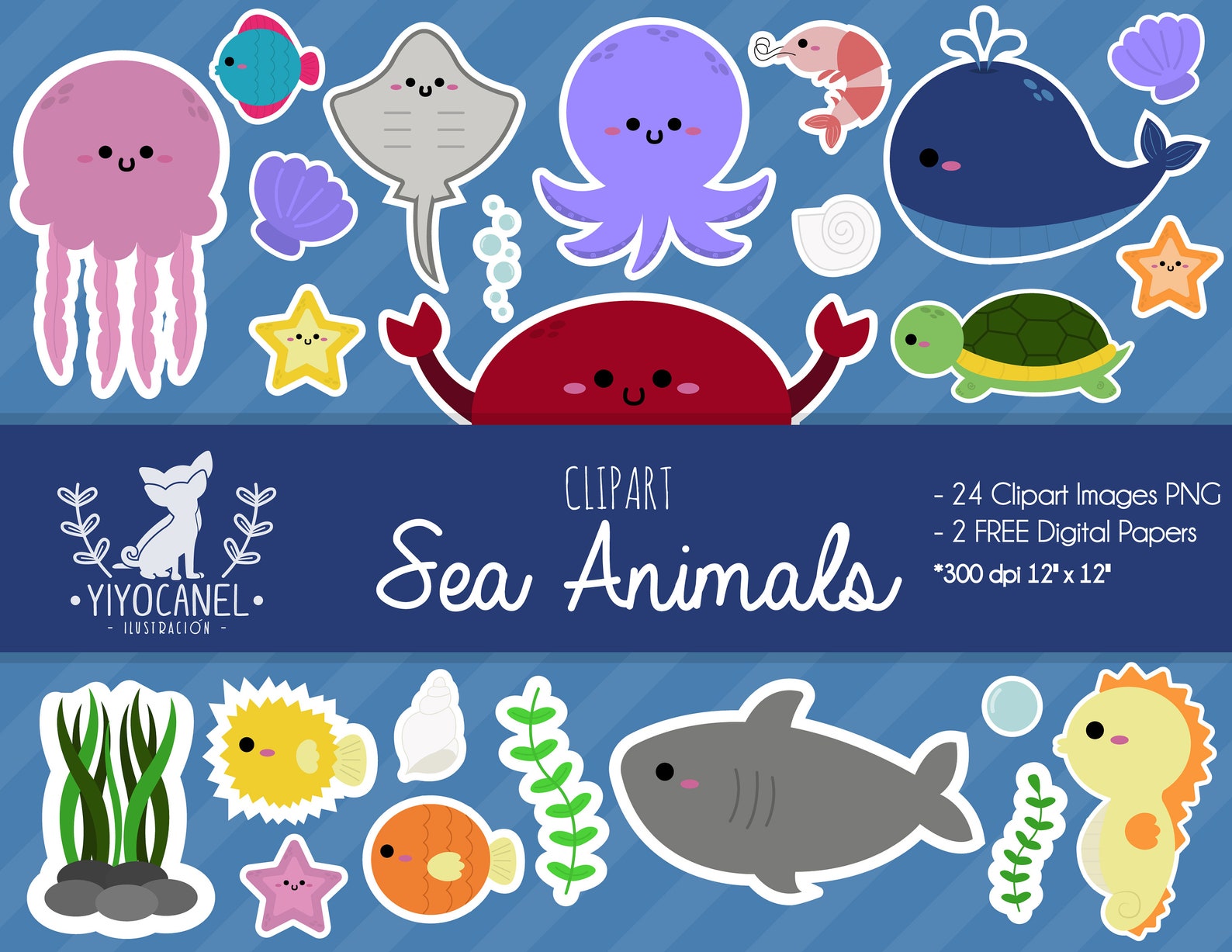 Sea Animals Clipart Under the Sea Clipart FREE Sea Animals - Etsy