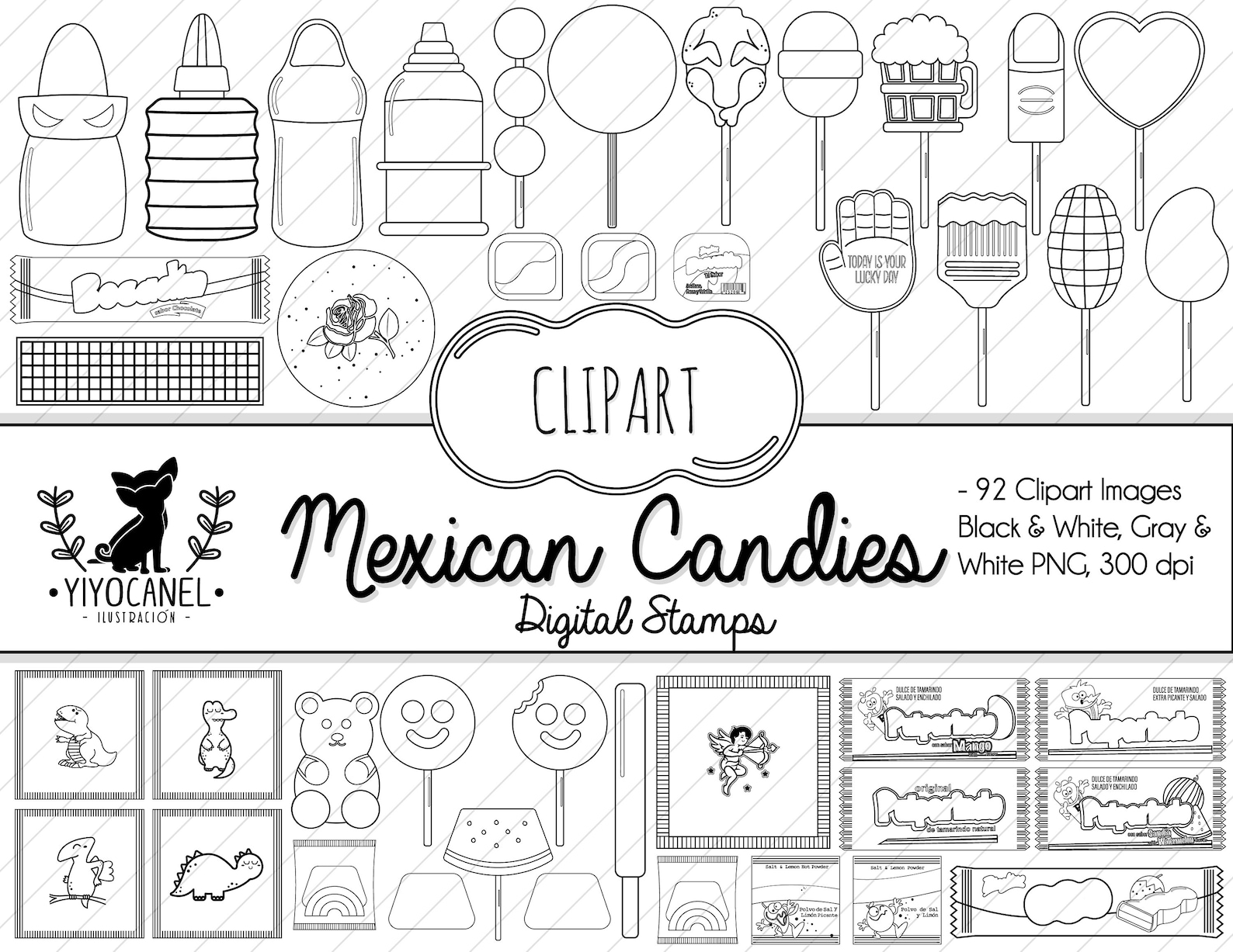 Mexican Candies Digital Stamps, Mexican Candy Clipart, Mexican Candy ...