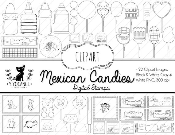Mexican Candies Digital Stamps Mexican Candy Clipart Mexican - Etsy