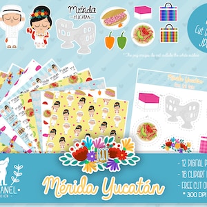 Merida Yucatan Clipart Yucatan Digital Paper Merida Cutouts - Etsy