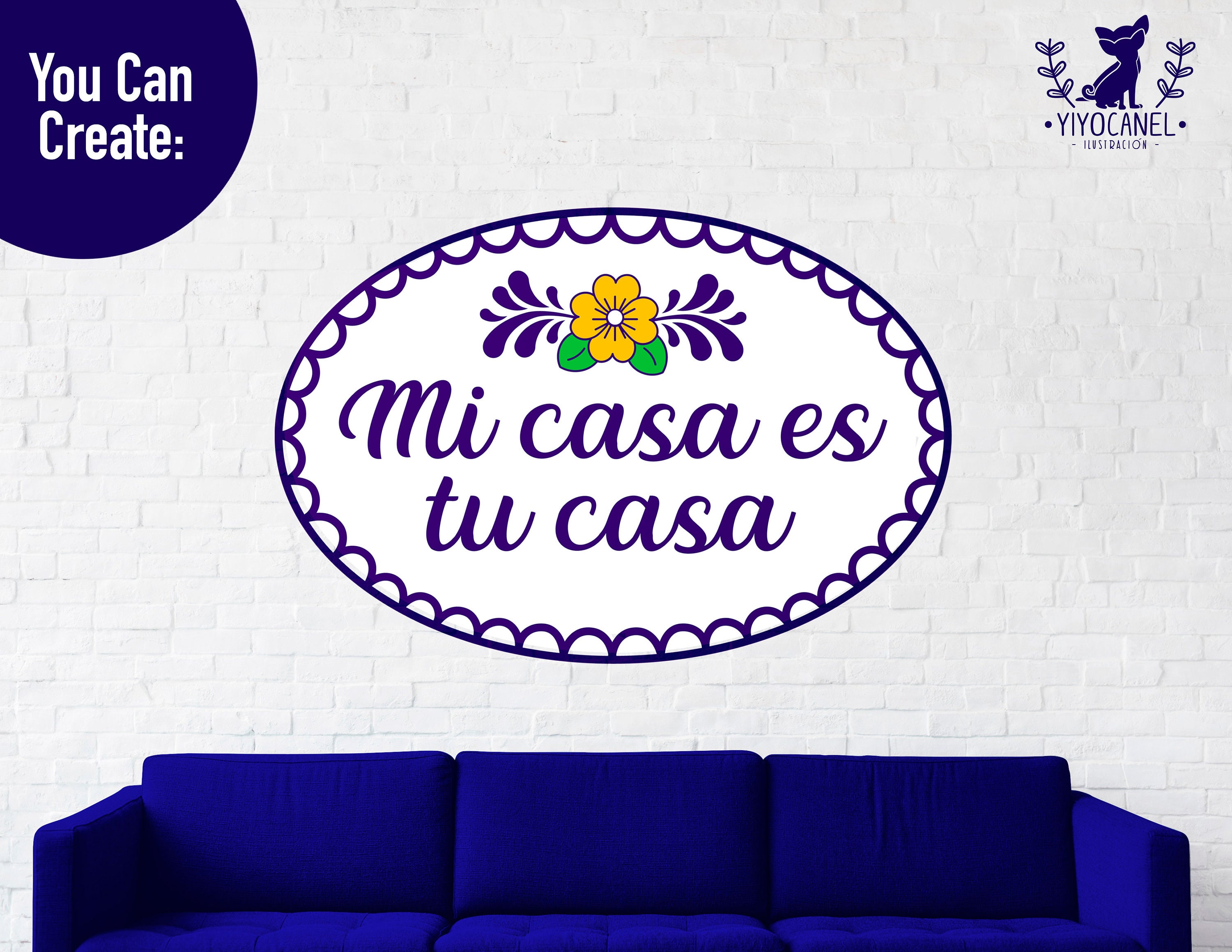 Mi Casa Es Tu Casa Svg, Tile Svg, Placa Talavera Svg, Ceramic Mexican ...