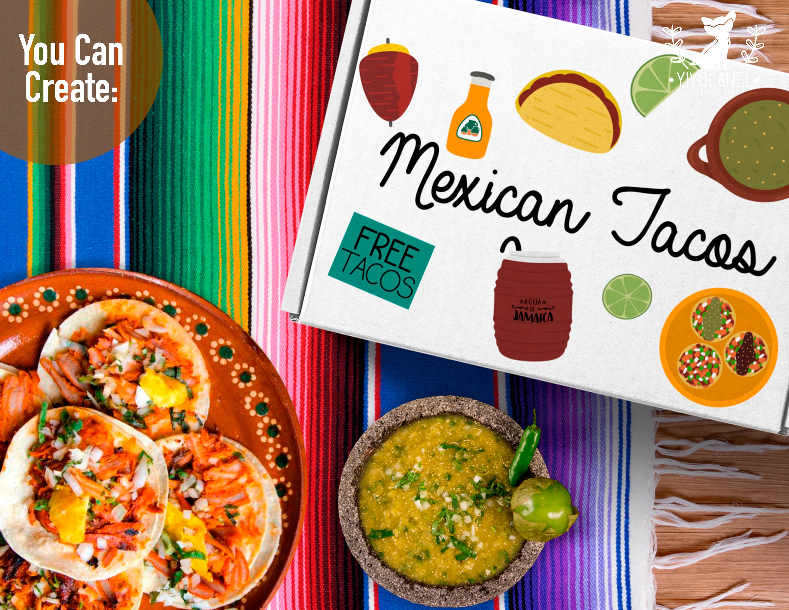 Taco Digital Paper, Taco Clipart, FREE Taco Cut Out Sheet, Mexican Food ...