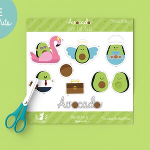 Avocado Digital Paper, Avocado Clipart, FREE Avocado Cut Out Sheet ...