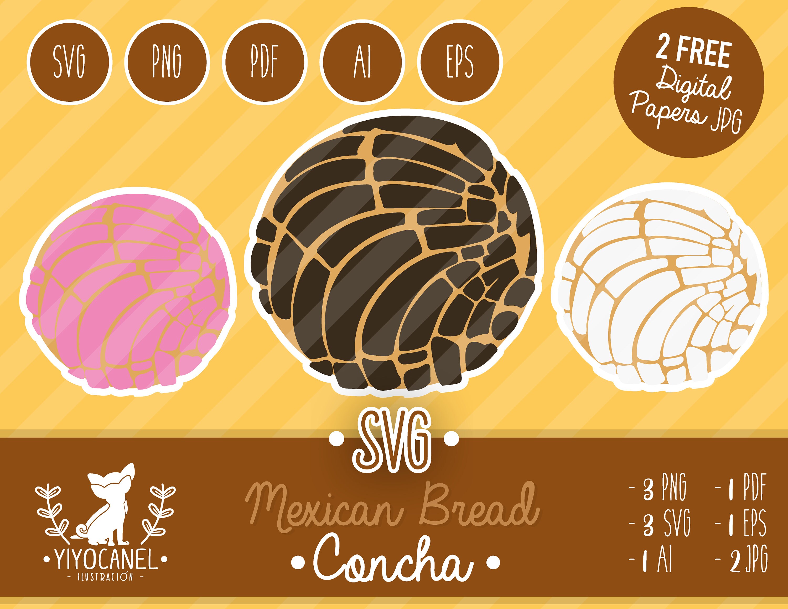 Concha Svg Concha Digital Papers Svg Files for Cricut - Etsy