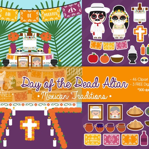 Clipart Altar for the Dead Altar De Muertos Day of the Dead - Etsy