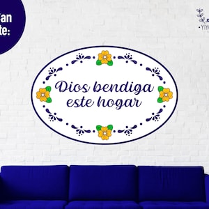 Dios Bendiga Este Hogar Svg, Tile Svg, Placa Talavera Svg, Ceramic ...